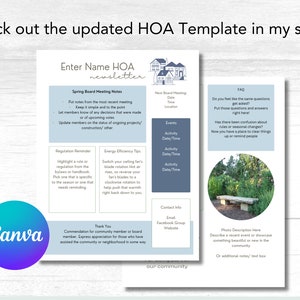 HOA Newsletter/ Neighborhood Newsletter/ Editable Newsletter Template ...
