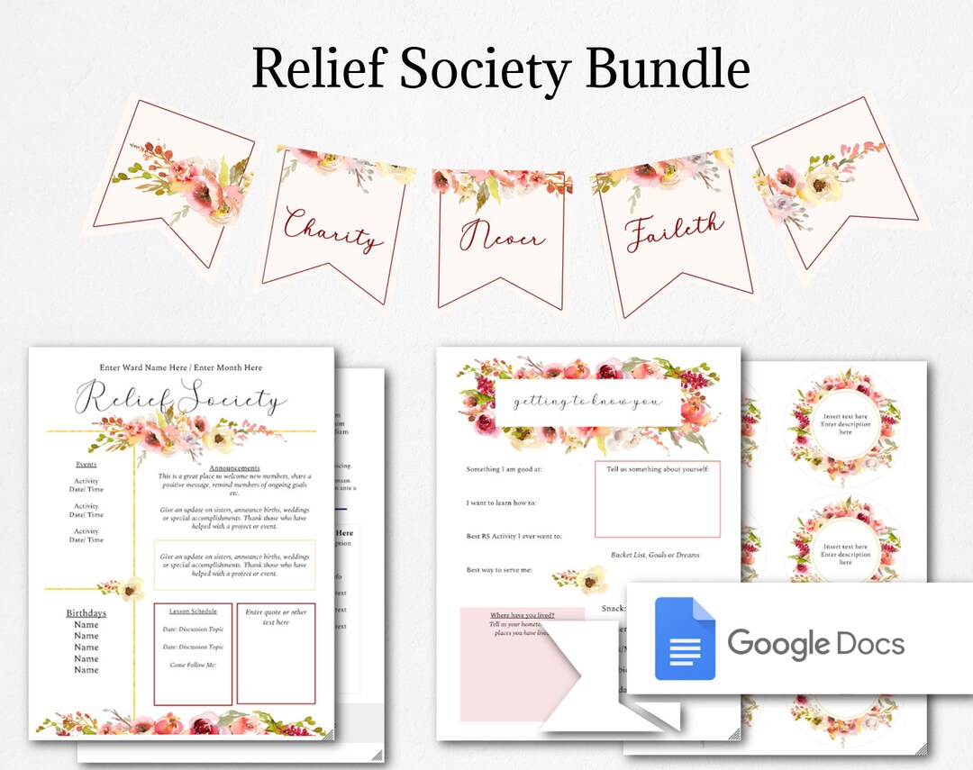 Relief Society Newsletter Bundle/ Bulletin Board for Relief Society ...