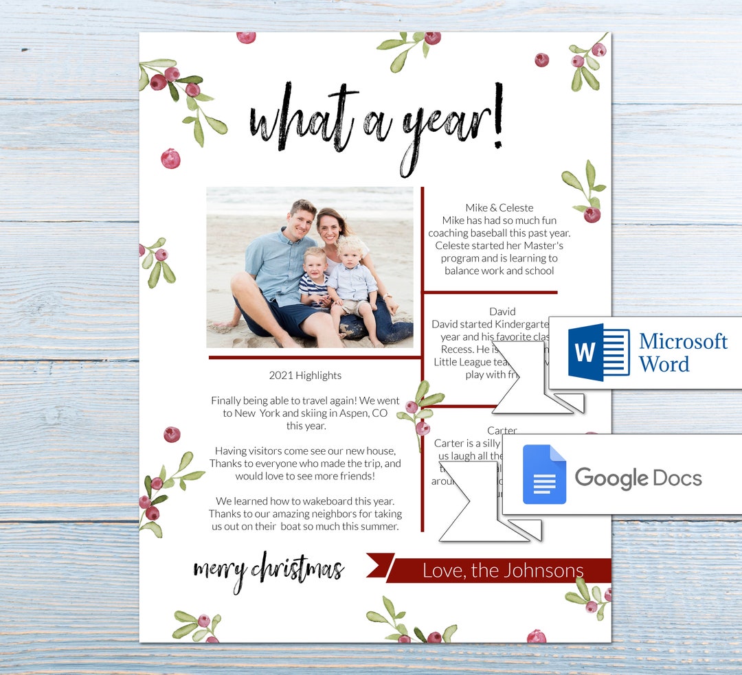 Year in Review Christmas Card/ Year in Review Newsletter Template ...