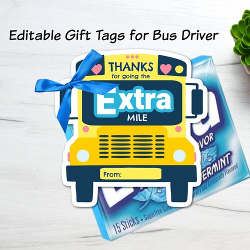 Bus Driver Appreciation Gift Tag Thank You for Always Going - Etsy
