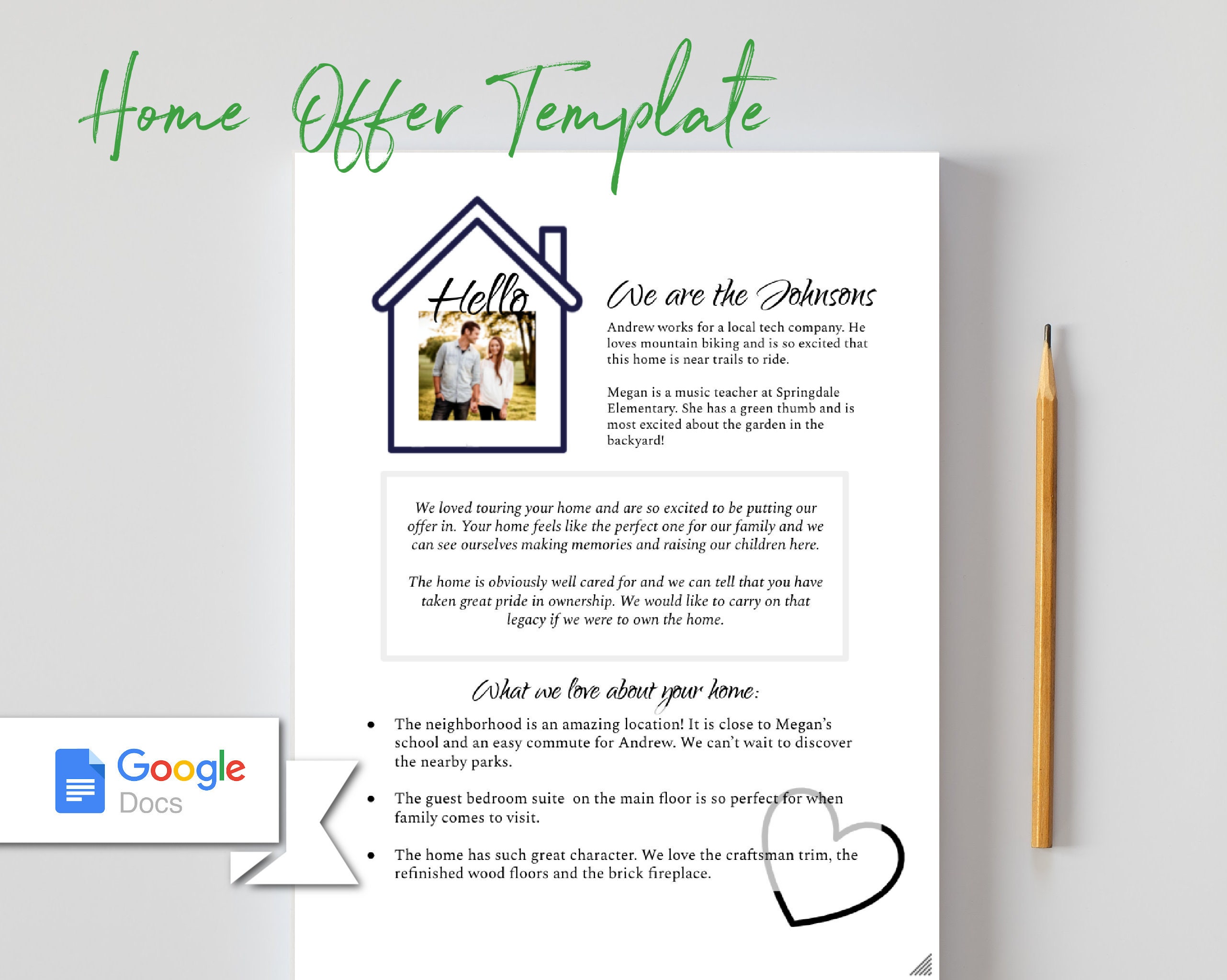 Home Offer Letter/ Editable Template/ Home Buying Letter/ Letter to ...