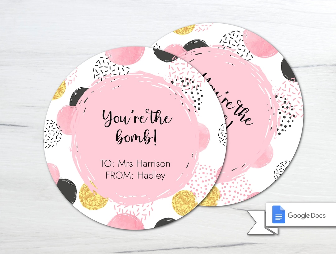 Editable Bath Bomb Gift Tag / You're the Bomb Gift Tag/ Bath Bomb Gift ...