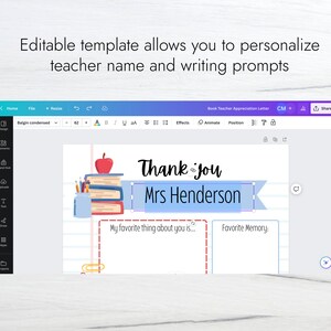 Teacher Appreciation Letter | Appreciation Week Gift| All About Teacher ...