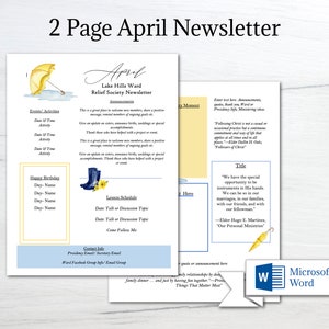 Editable April Newsletter Template/ Word Newsletter Template/ HOA ...