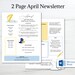 Editable March Newsletter Template/ MS Word Newsletter Template ...