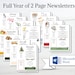 Monthly Newsletter Templates/ Full Year | Newsletter Template Editable ...