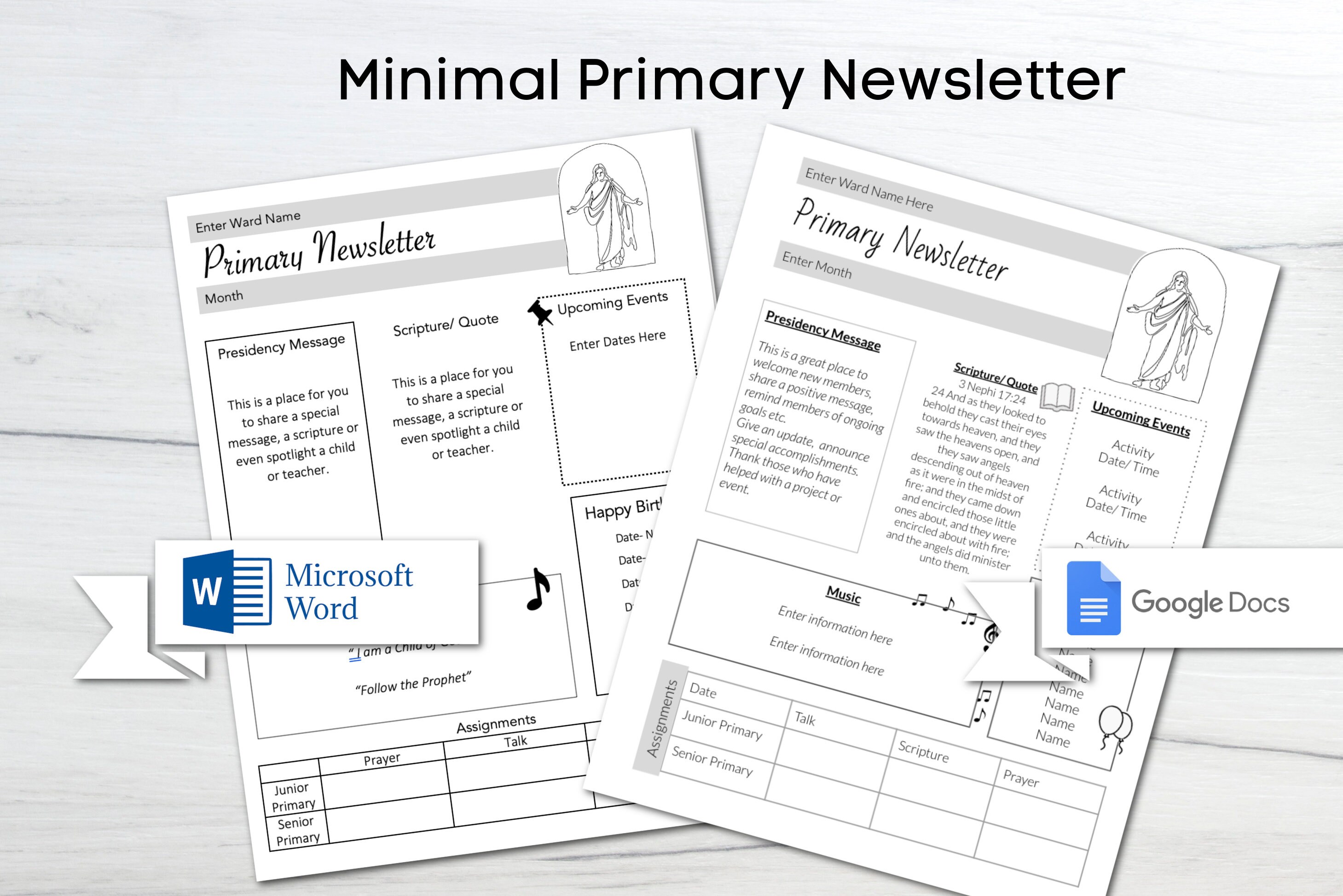 Primary Newsletter Template / Editable Newsletter Template/ Church ...