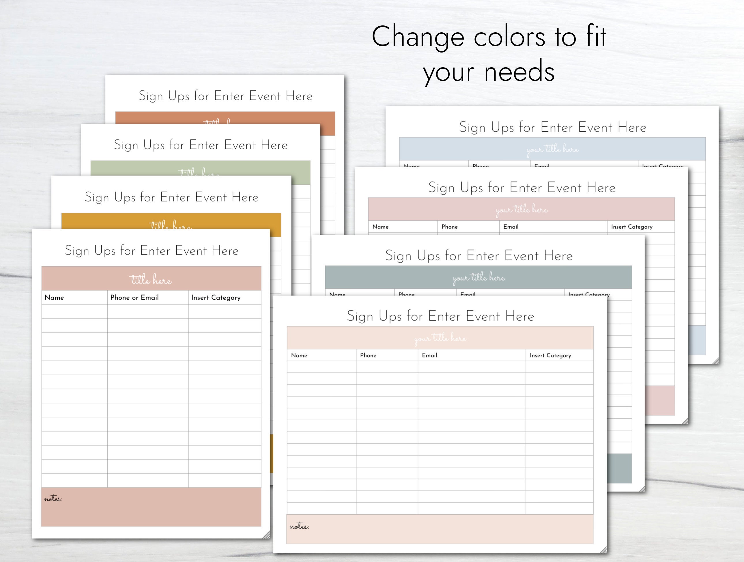 Editable Sign up Sheet Template / Printable Sign up Form / Sign in ...