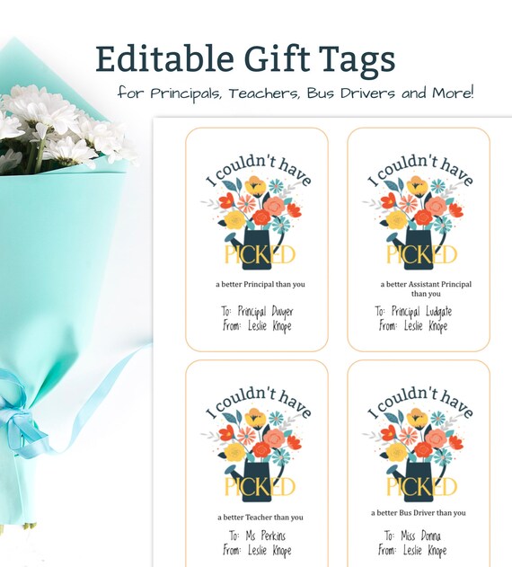 Principal Appreciation Gift Tag/ Teacher Appreciation Gift | Etsy