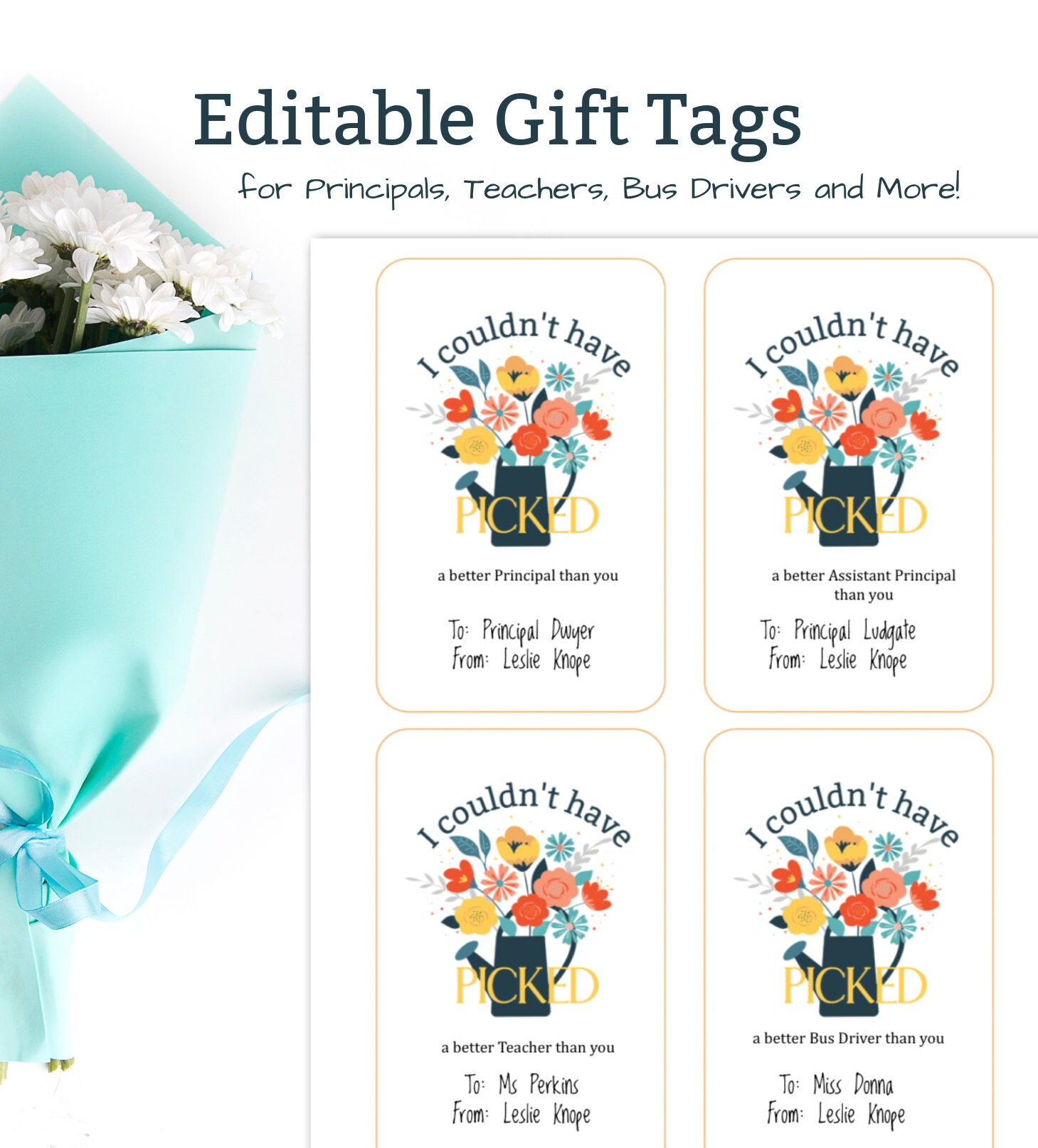 Principal Appreciation Gift Tag/ Teacher Appreciation Gift Tag ...