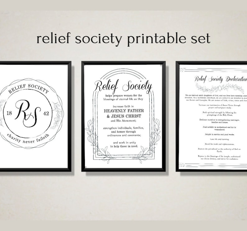 Relief Society Purpose Motto Declaration/ Relief Society - Etsy