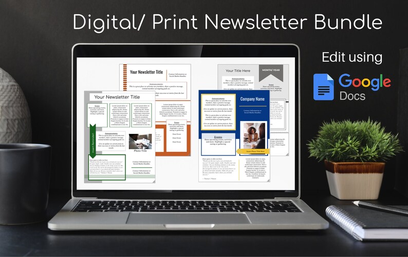Editable Newsletter Templates for Google Docs/ Digital Newsletter ...
