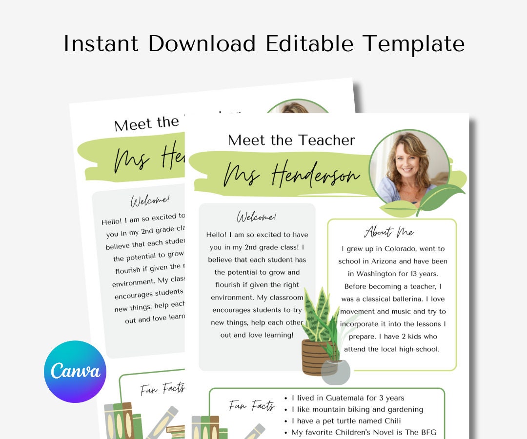 Meet the Teacher Editable Template Back to School Flyer Editable ...