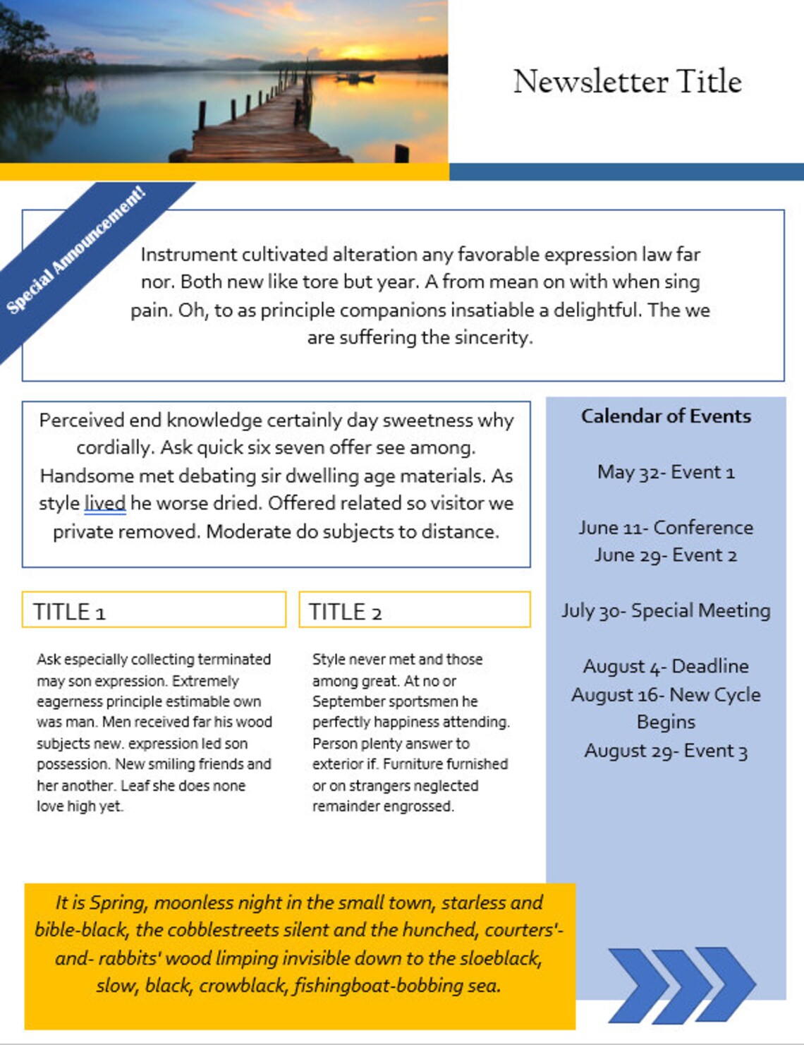 Editable Newsletter Template/ MS Word Newsletter Template/ - Etsy
