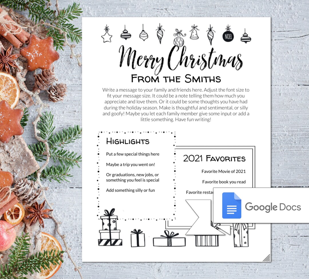 Year in Review Template/ Christmas Card/ Editable Christmas Newsletter ...