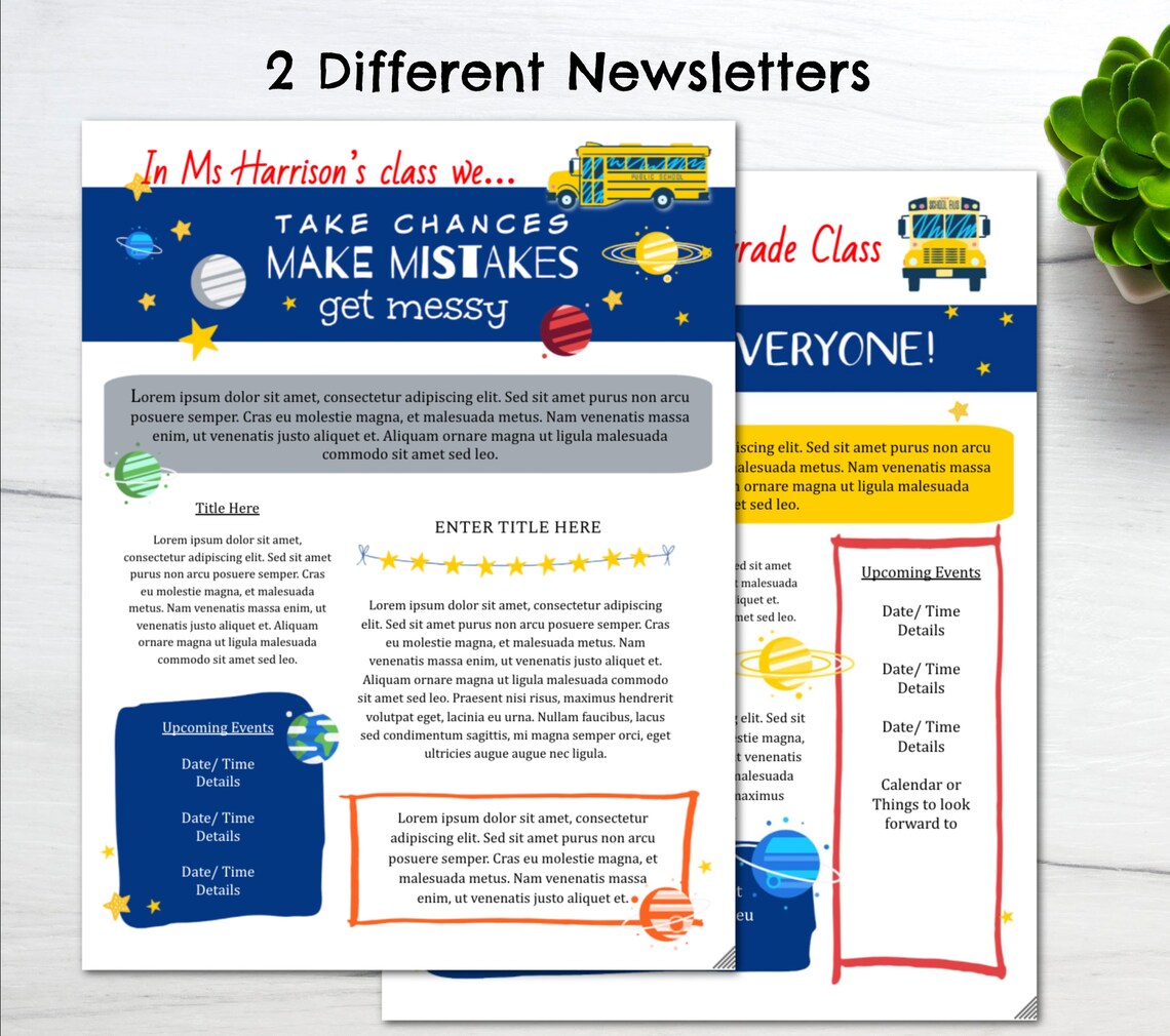 Classroom Newsletter Template Editable/ Printable or Email - Etsy