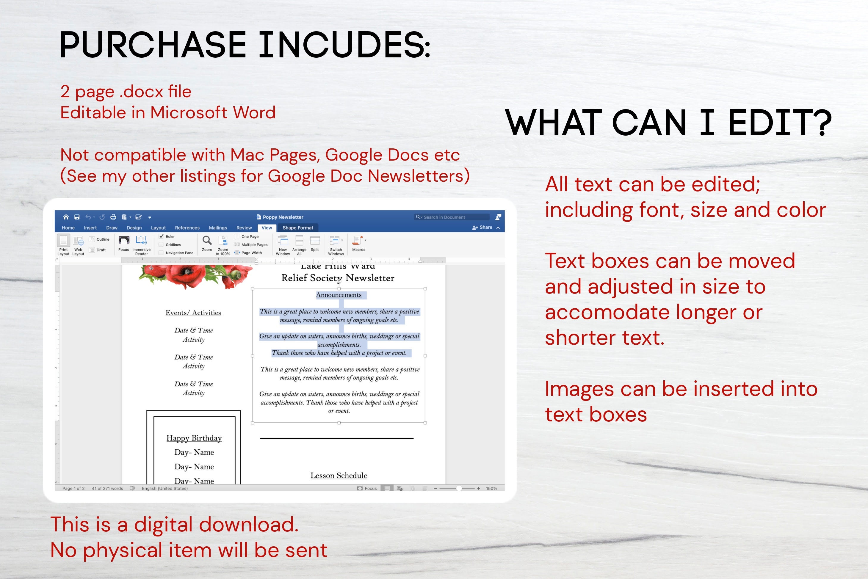 Editable Veterans Day Newsletter Template/ Remembrance Day/ Business ...