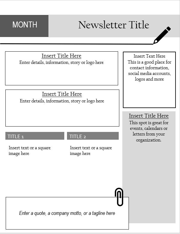 Editable Newsletter Template/ MS Word Newsletter Template/ - Etsy