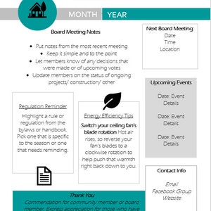 HOA Newsletter/ Neighborhood Newsletter/ Editable Newsletter | Etsy