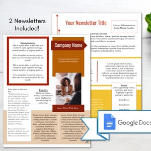Editable Newsletter Template /google Docs/ Digital Newsletter/ Business ...