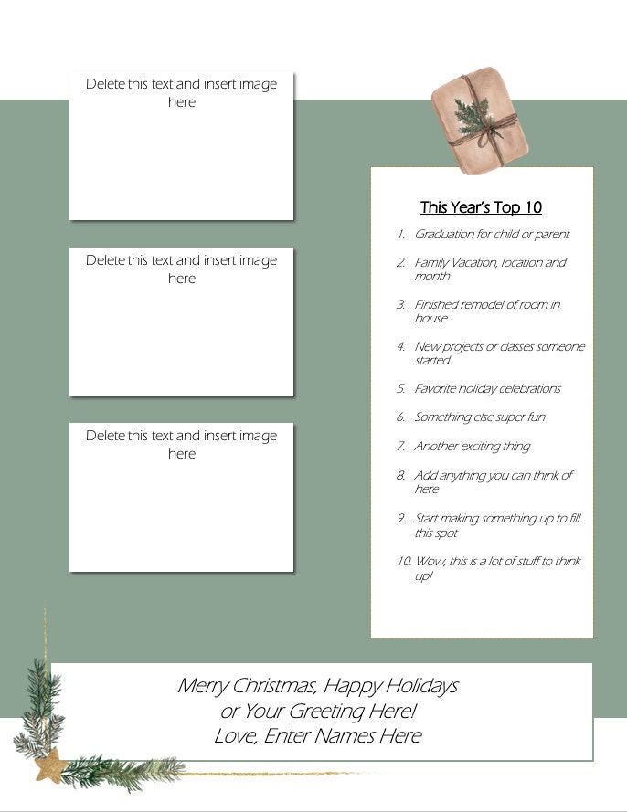 Year in Review Christmas Letter/ Christmas Newsletter Template ...
