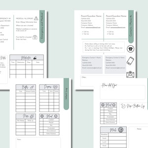 Editable Babysitter Notes | Babysitter Planner | Babysitting Guide ...