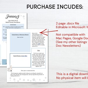 Editable January Newsletter Template/ MS Word Newsletter Template ...