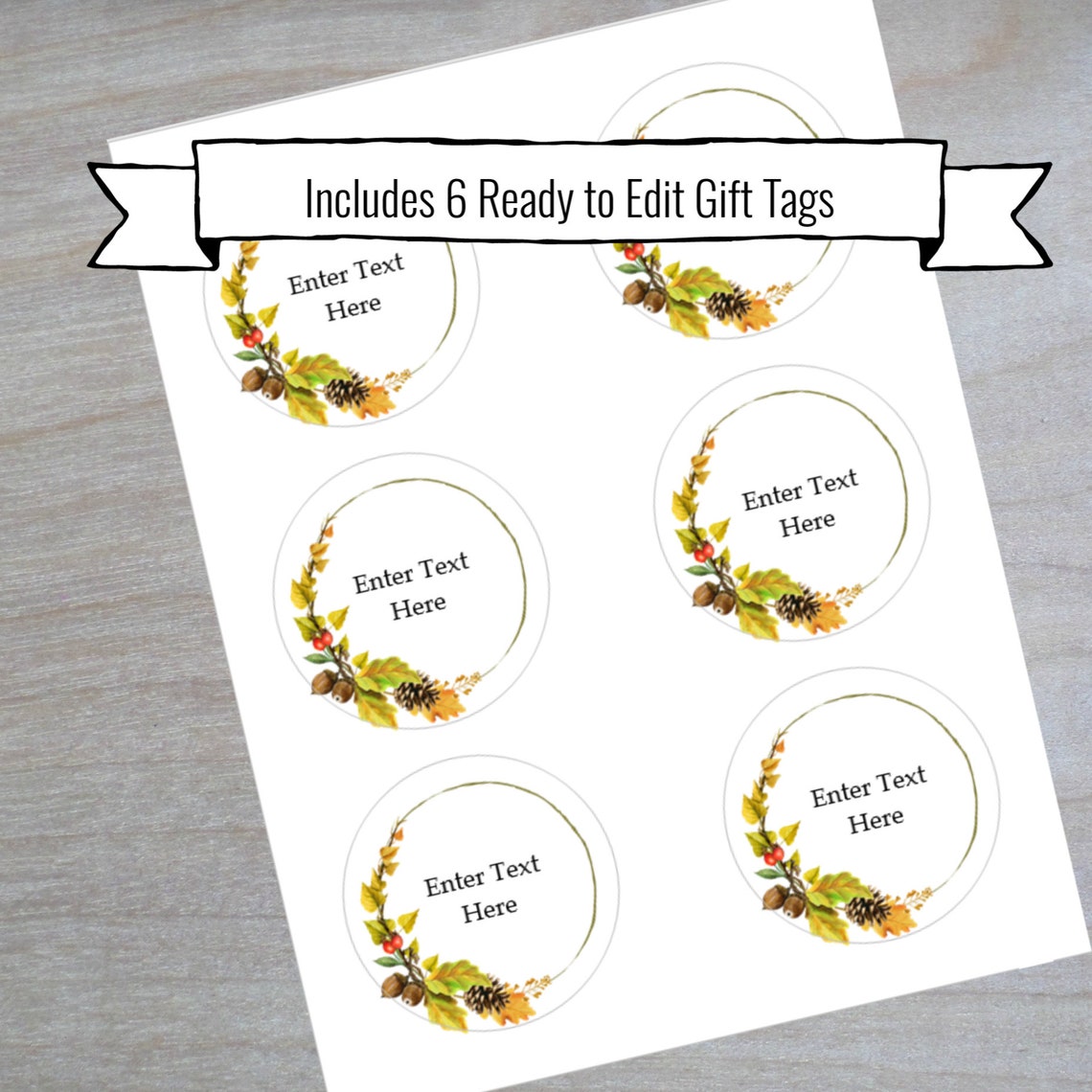 Editable Gift Tag With Fall Leaves/ Printable Gift Tag/ - Etsy