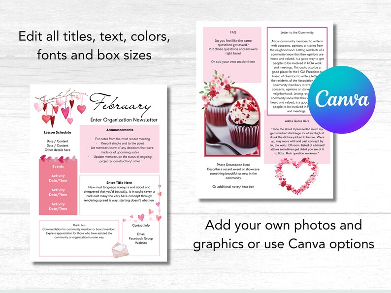 Canva February Newsletter Template/ Editable Winter Newsletter Template ...