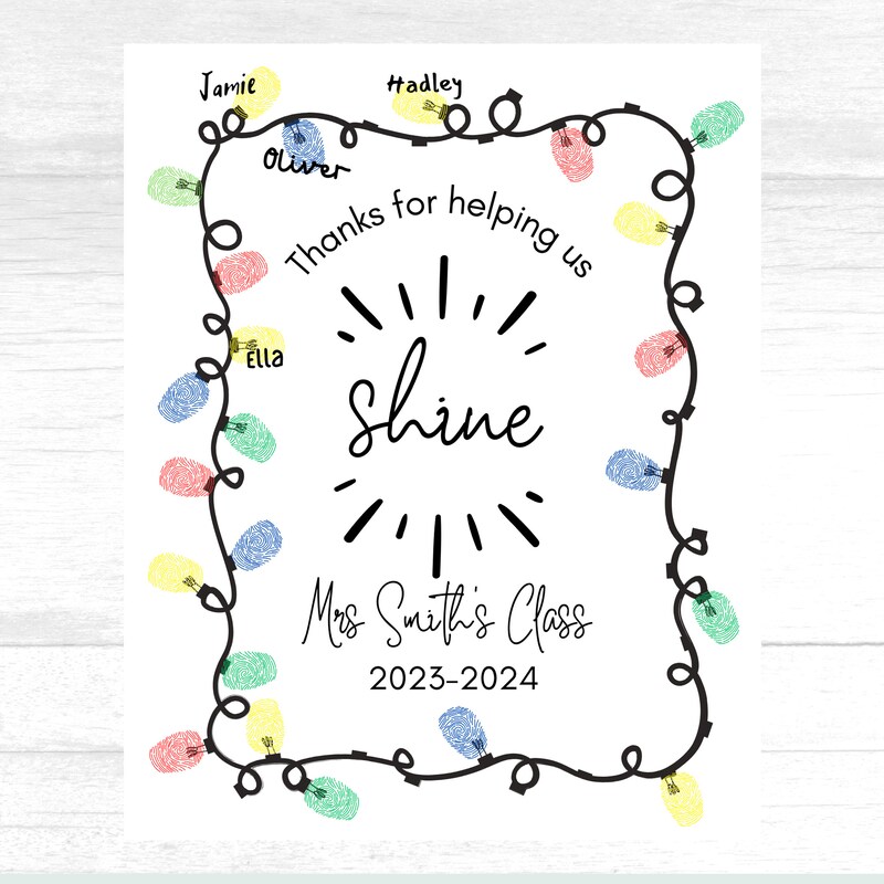 Teacher Fingerprint Art - Etsy