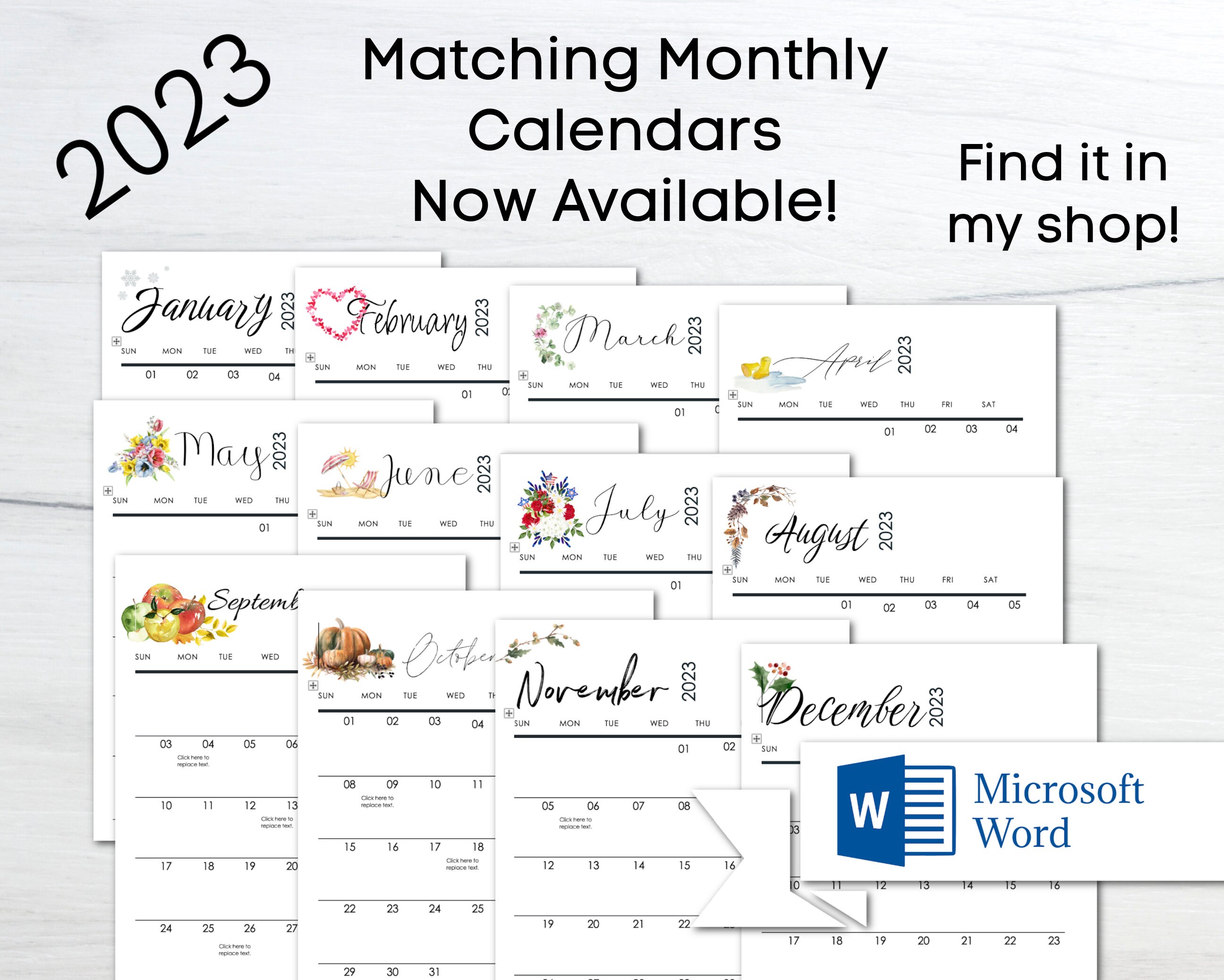 Monthly Newsletter Templates/ Full Year Newsletter Template - Etsy