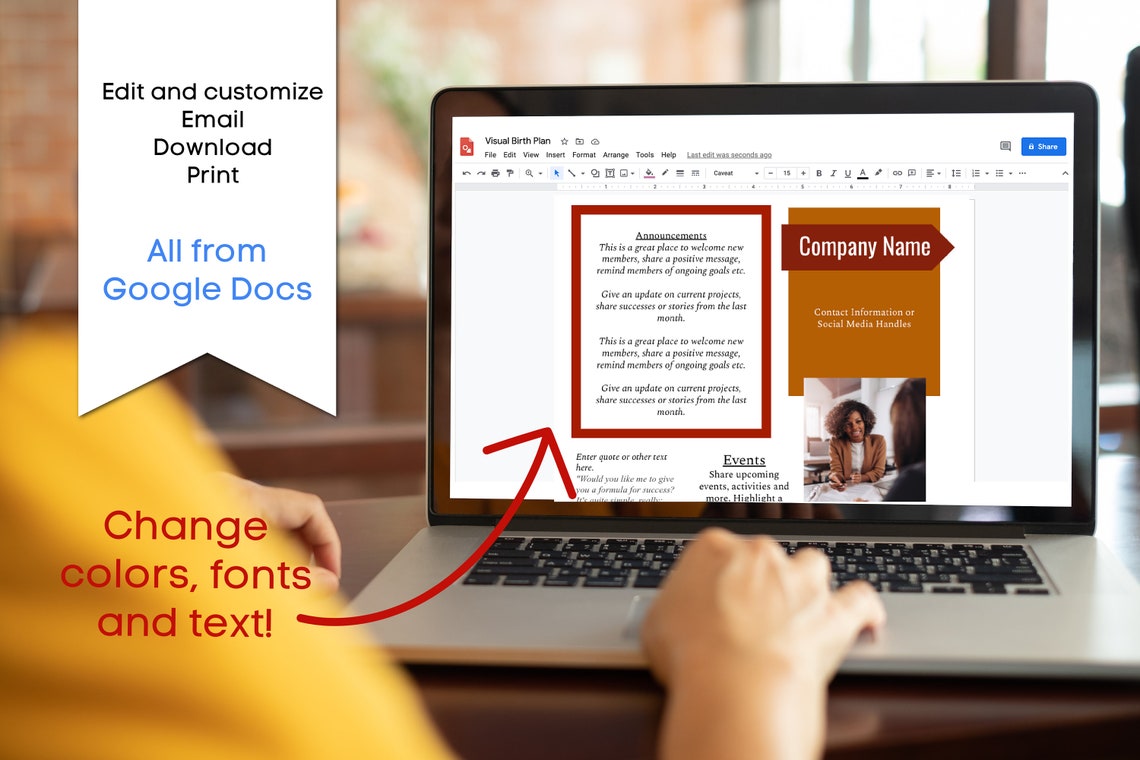 Editable Newsletter Template /google Docs/ Digital Newsletter/ Business ...