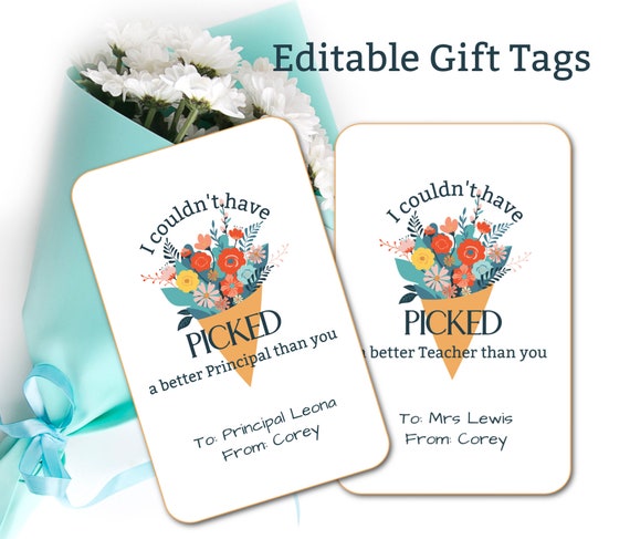 Principal Appreciation Gift Tag/ Teacher Appreciation Gift - Etsy
