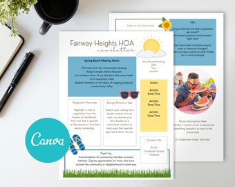 HOA Newsletter Bundle/ Neighborhood Newsletter/ Editable Newsletter ...