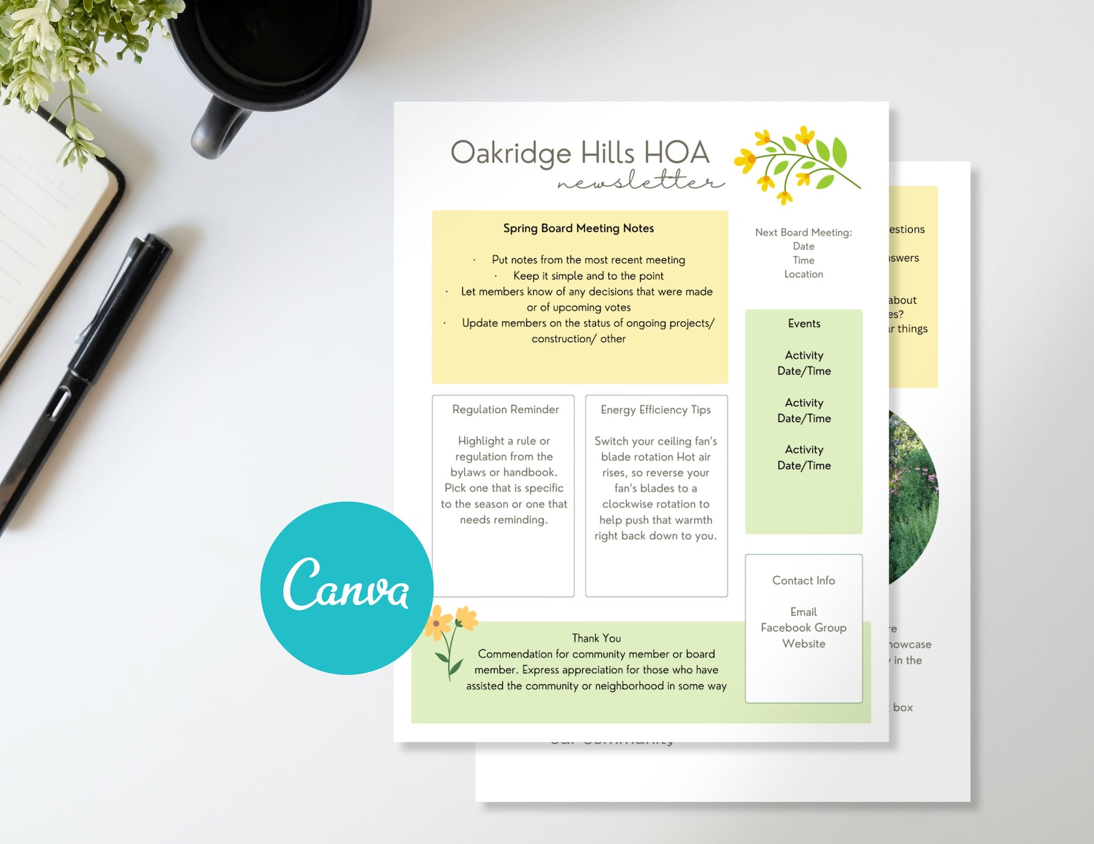 HOA Newsletter Bundle/ Neighborhood Newsletter/ Editable Newsletter ...