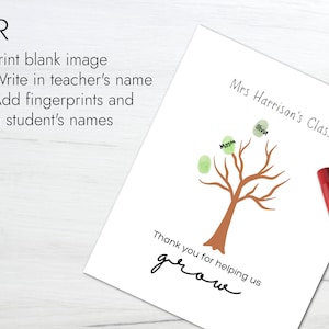 Teacher Fingerprint Gift From Class | Thumbprint Teacher Gift | End of ...