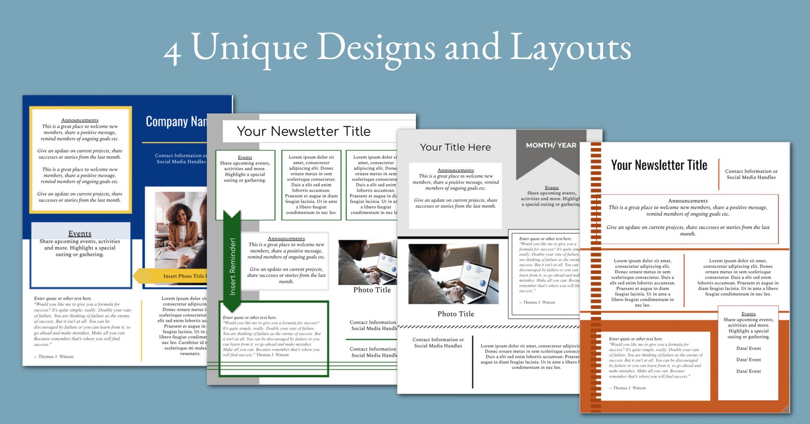 Editable Newsletter Templates for Google Docs/ Digital Newsletter ...