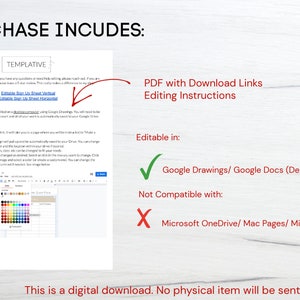 Editable Sign up Sheet Template / Printable Sign up Form / Sign in ...