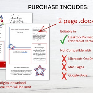 Editable July Newsletter Template/ MS Word Newsletter Template ...