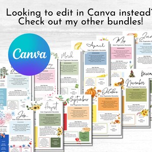 Full Year Newsletter Template Bundle/ 12 Monthly Newsletters/ Editable ...