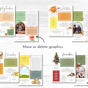 Monthly Newsletter Bundle/ Full Year Editable Newsletter Template ...