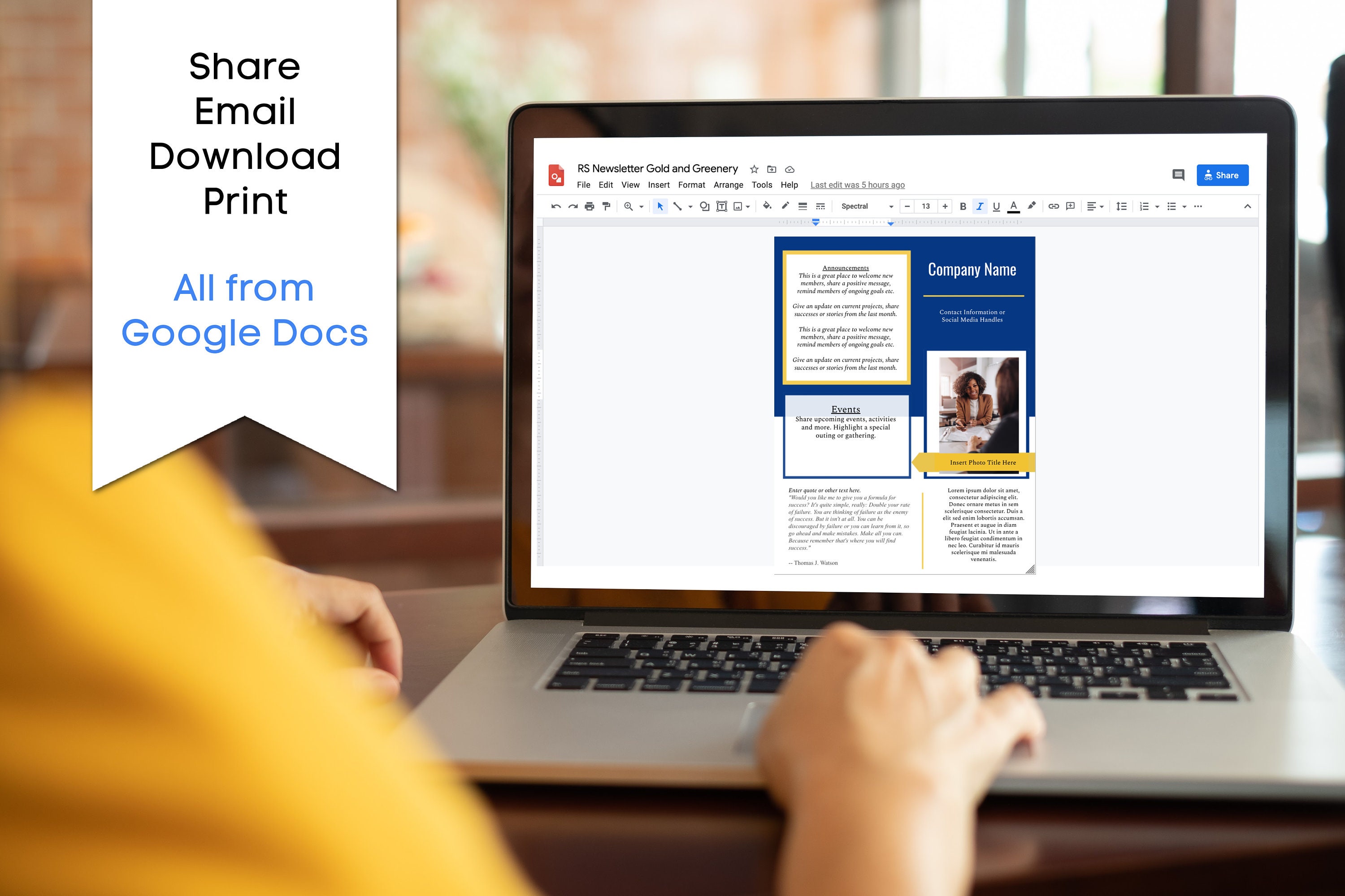 Editable Newsletter Templates for Google Docs/ Digital - Etsy