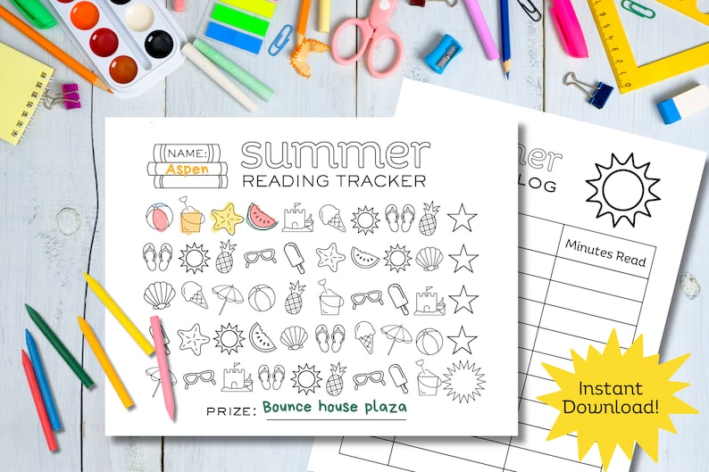 Summer Reading Tracker Summer Reading Chart for Kids - Etsy