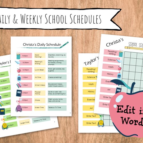 Princess Daily Schedule for Kids Homeschool Online - Etsy