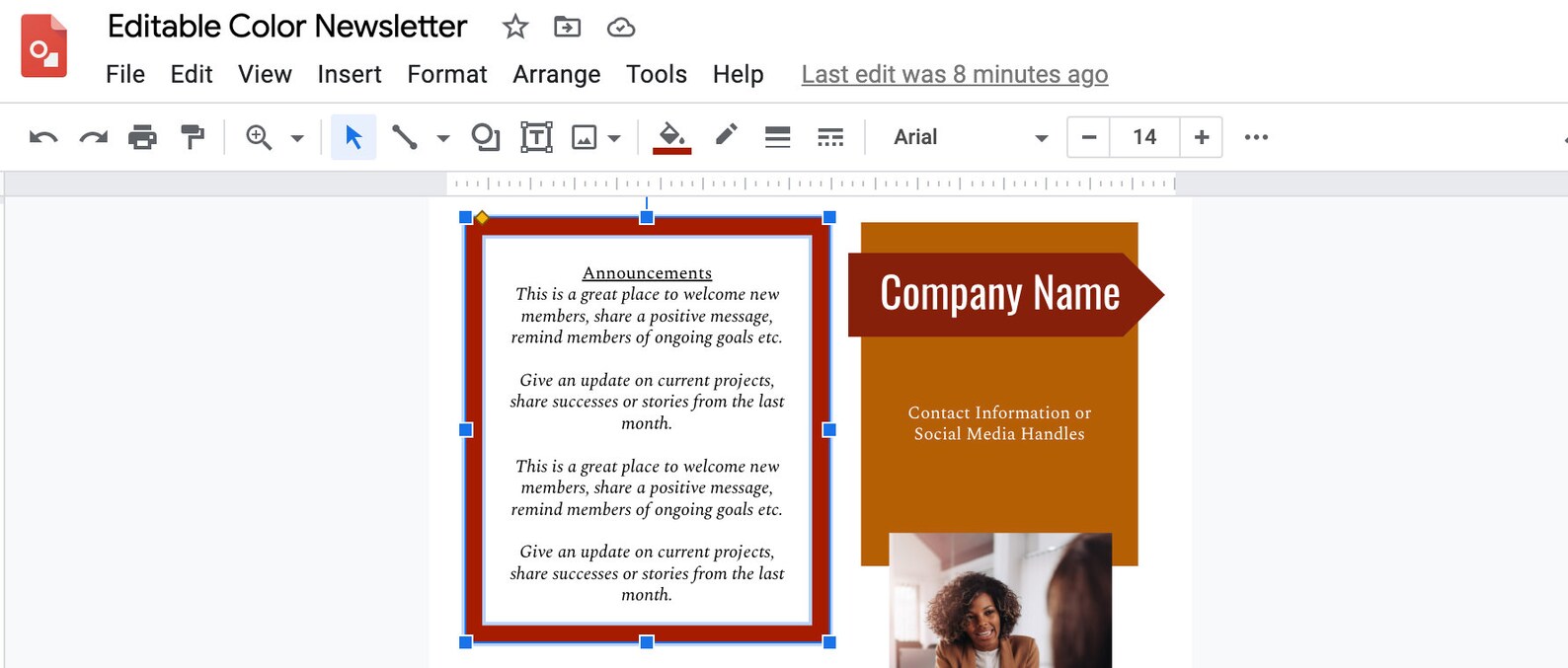 Editable Newsletter Template /google Docs/ Digital Newsletter/ Business ...