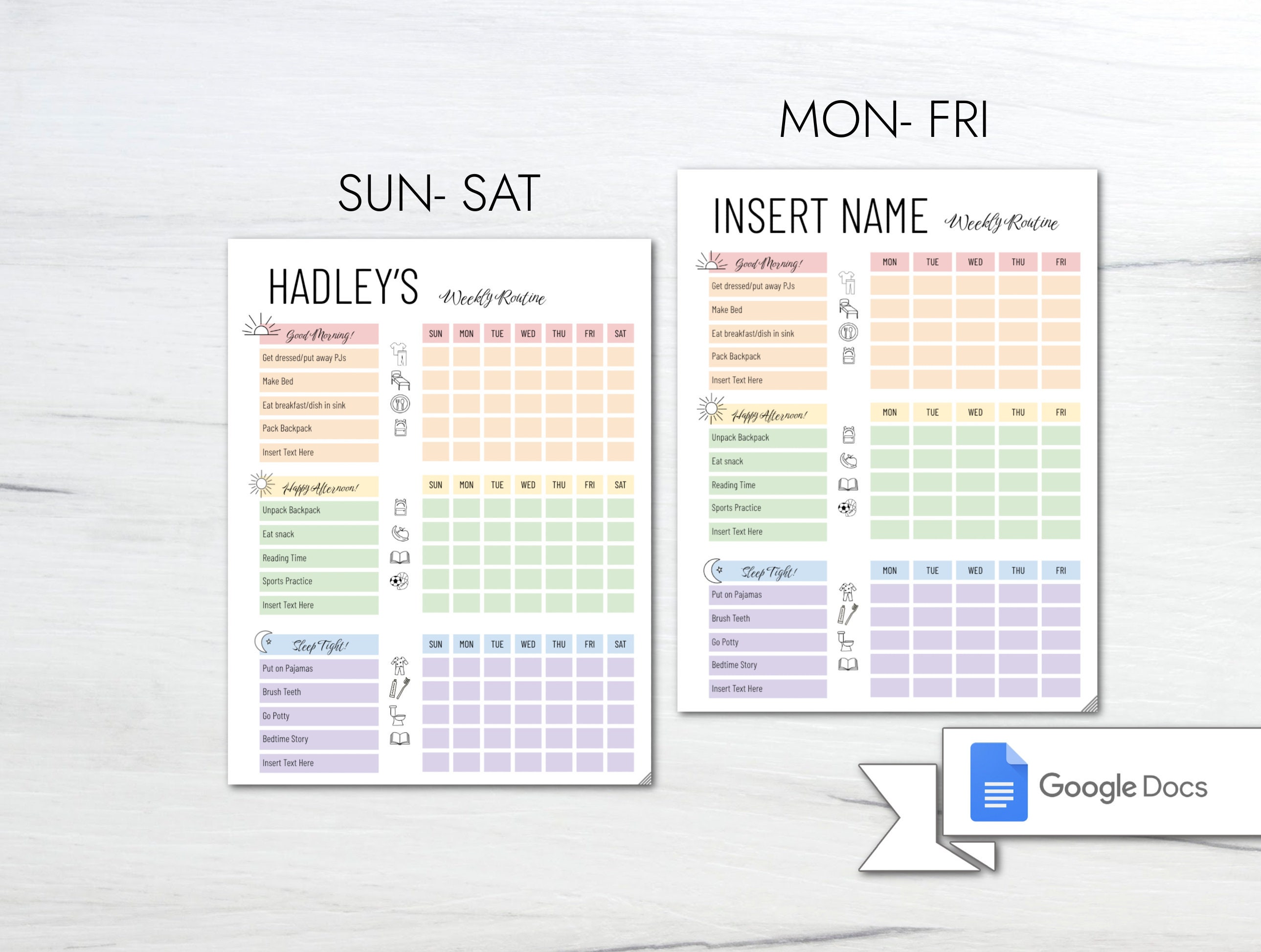 Kids Routine Chart Kids Chore Chart Morning Afternoon - Etsy Canada