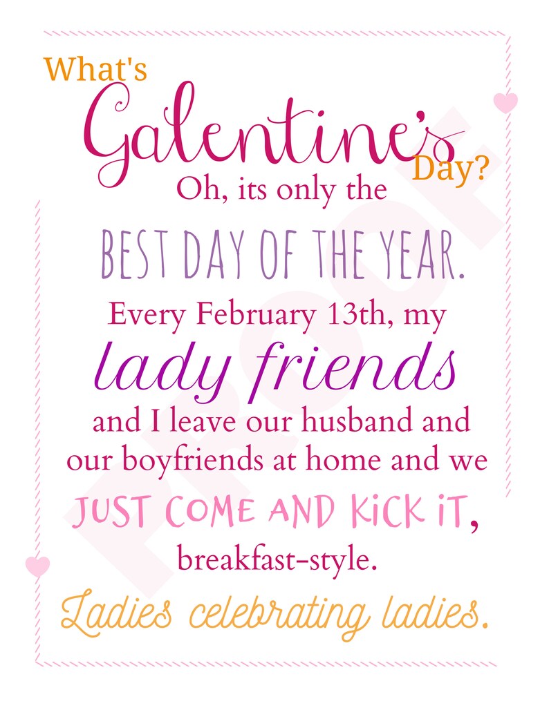 Galentines Day Printable / What's Galentine's Day Quote / Ladies ...