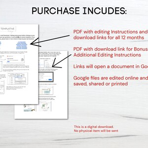 Full Year Newsletter Template Bundle/ 12 Monthly Newsletters/ Editable ...
