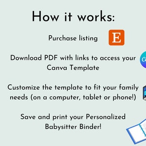 Editable Babysitter Notes | Babysitter Planner | Babysitting Guide ...