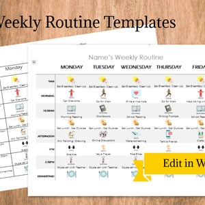 Editable Schedule/ Editable Homeschool Schedule/ Schedule for Kids ...